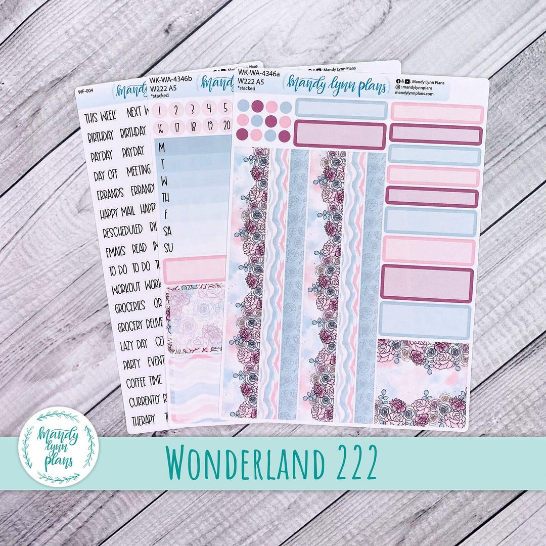 Weekly Kit || Wonderland 222 A5, B6, A6 || Stacked, Unstacked ...