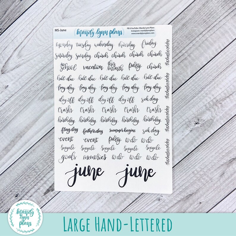 June Monthly Scripts Sheet Hobonichi Cousin Weeks and A6 | Etsy