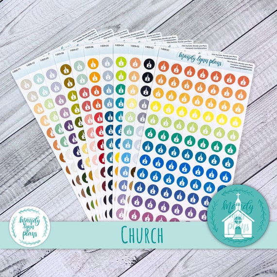 Paper & Party Supplies Church Icon 84 Removable Matte Functional ...