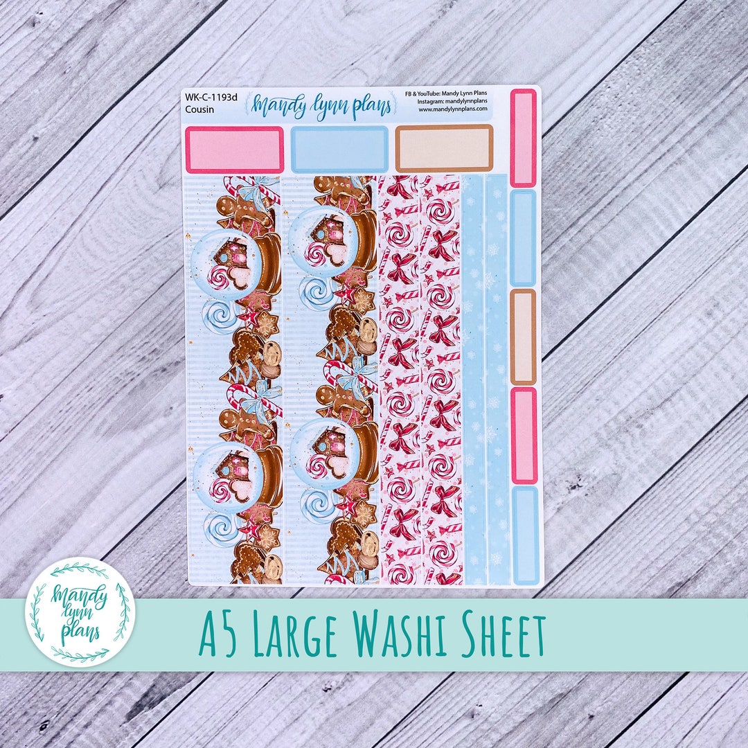 Gingerbread Large Washi Sheet Hobonichi Cousin, A5 Planner, Bullet ...