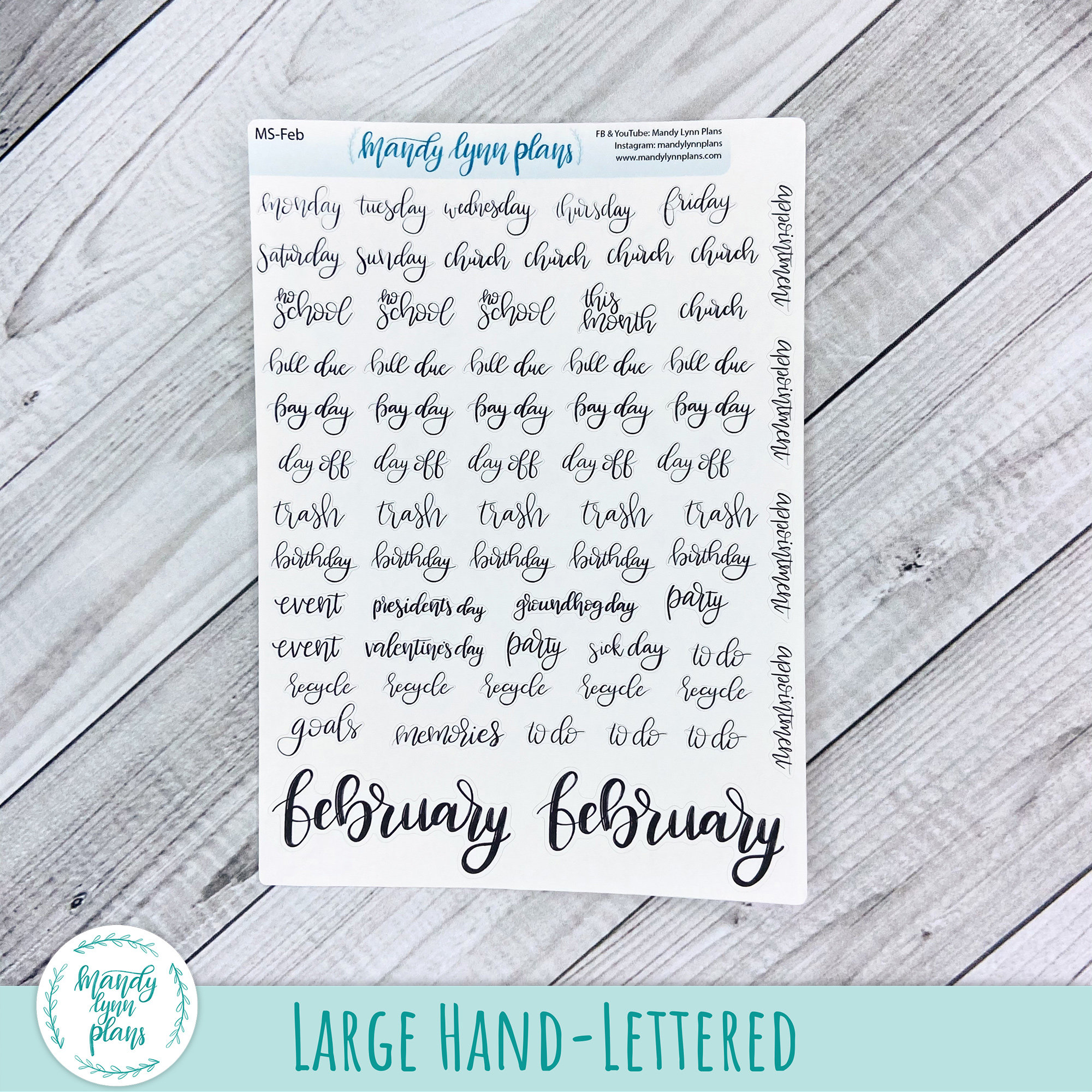 February Monthly Scripts Sheet Hobonichi Cousin Weeks and - Etsy