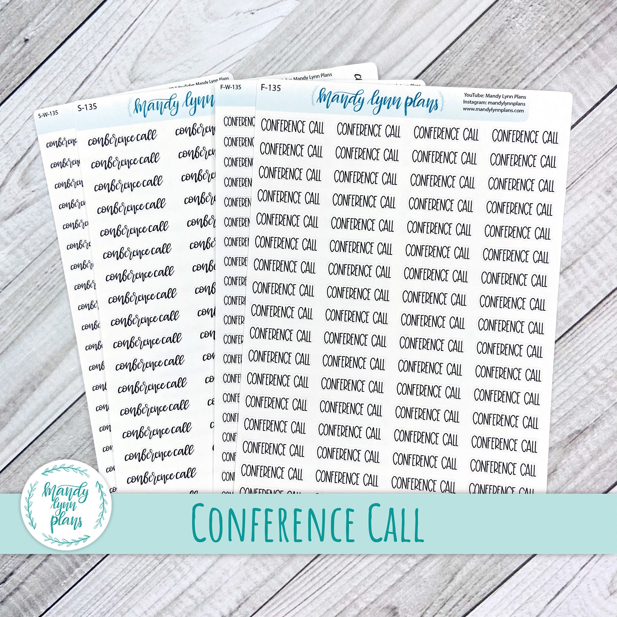 Conference Call Script Stickers Removable White Matte or | Etsy