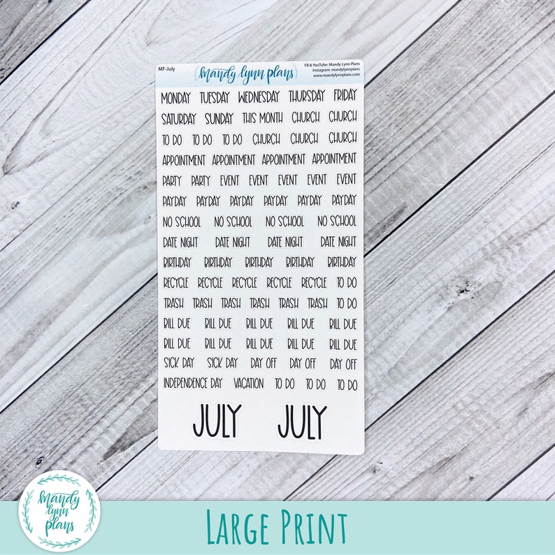 July Monthly Scripts Sheet Hobonichi Cousin Weeks and A6 - Etsy