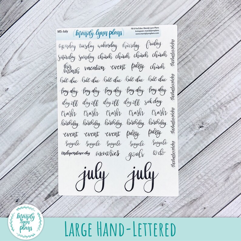 July Monthly Scripts Sheet Hobonichi Cousin Weeks and A6 - Etsy