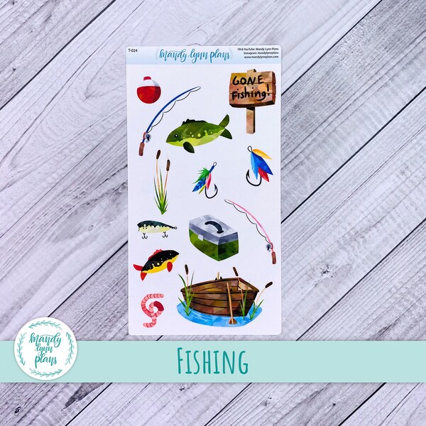 Planner Fishing Pole Stickers - Etsy