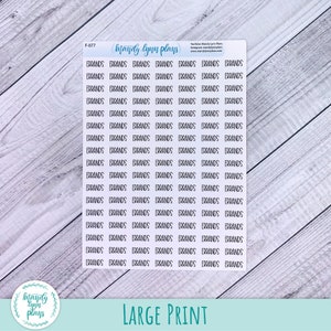 Errands Script Stickers || Removable White Matte or Clear Matte ...