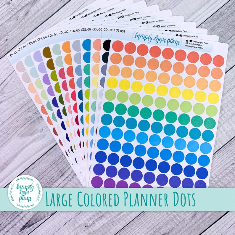 Large Colored Planner Dots - Etsy