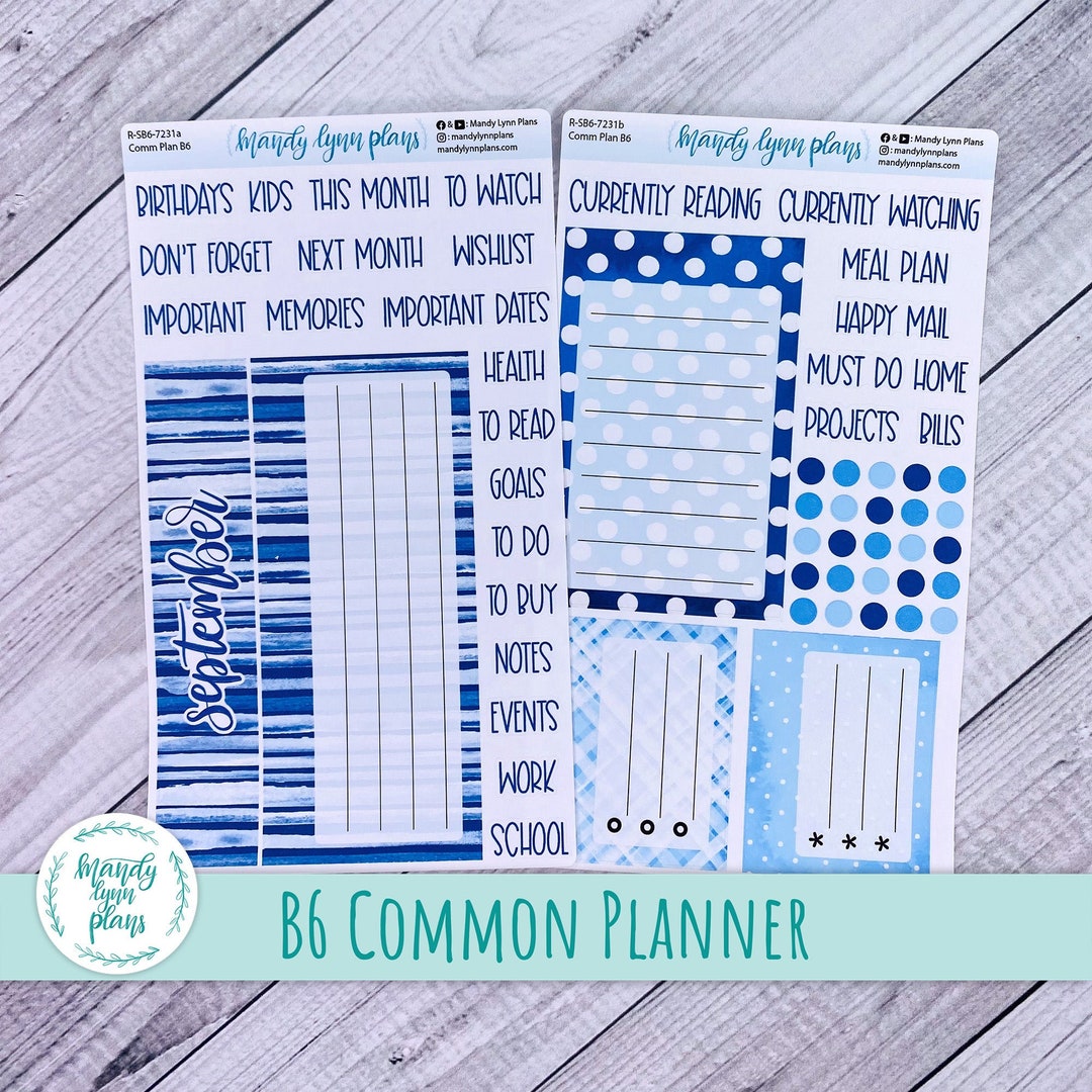 September Monthly Dashboard Notes Page || B6 Common Planner || Azure ...