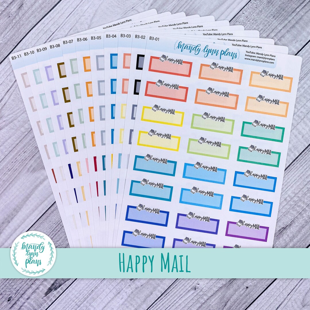 Happy Mail Planner Stickers: Removable Matte Icon Boxes - Etsy