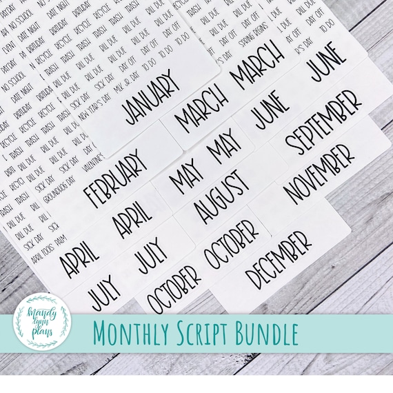 MEGA Bundle-monthly Scripts Hobonichi Cousin Weeks and A6 | Etsy