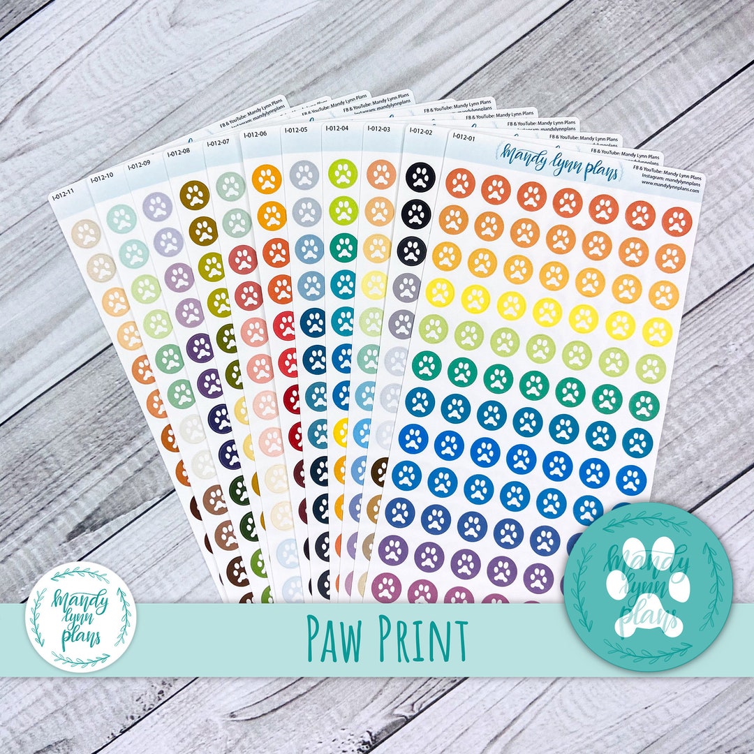 Paw Print, Dog, Cat, Pet, Animal || 84 Removable Matte Functional ...
