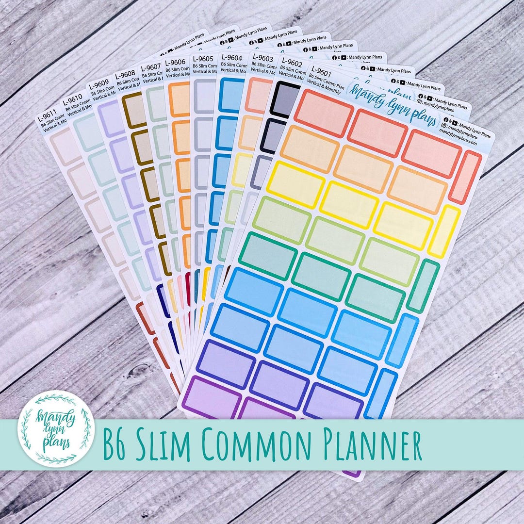 B6 Slim Common Planner || Large Labels - Etsy