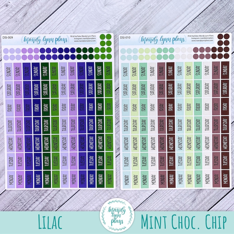 Individual Days of the Week Covers Various Colors - Etsy