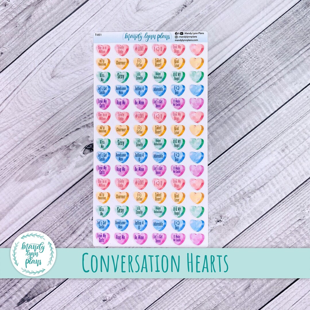Conversation Hearts Doodle Deco || T-051 - Etsy