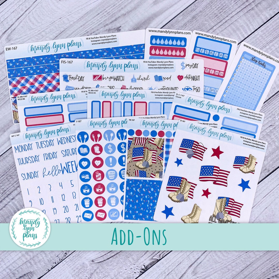Memorial Day || Add-ons, Washi, Clipart Deco, Full Box, Colored Days ...