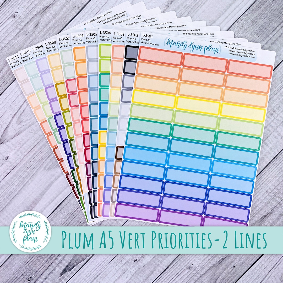 Plum Paper A5 Planner Stickers: 2-line Removable Labels - Etsy