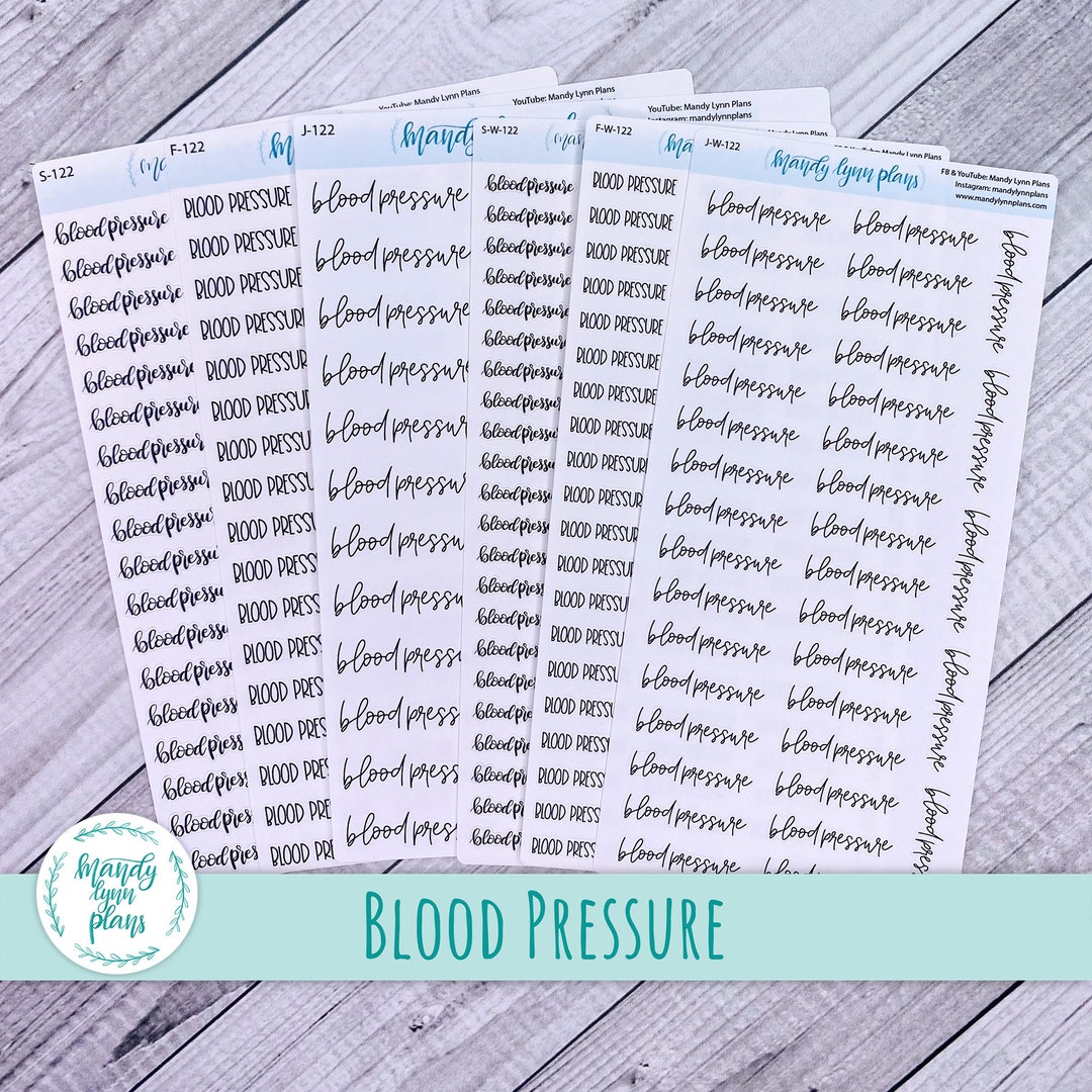 Blood Pressure Script Stickers || Removable White Matte or Clear Matte ...