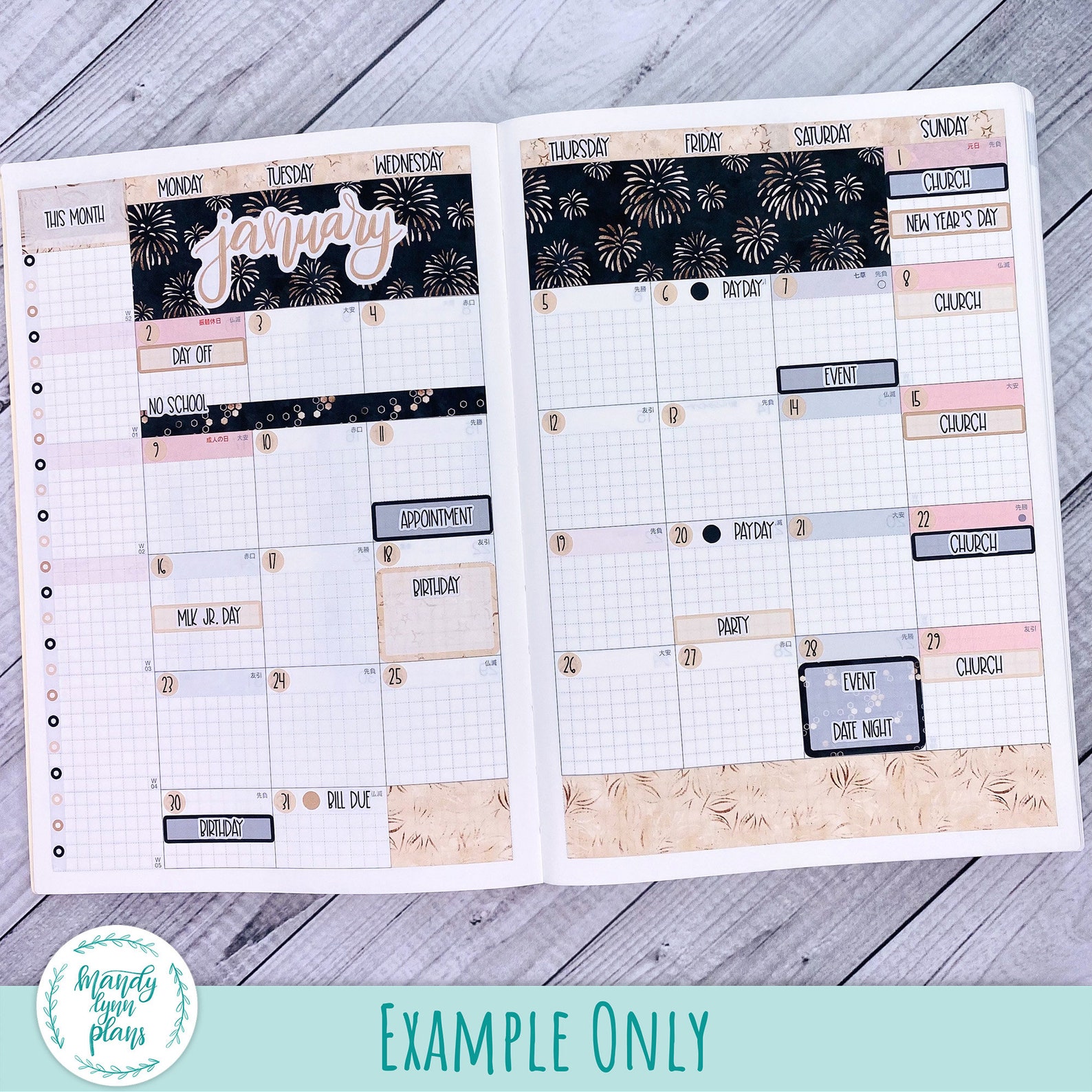 Hobonichi Cousin and A5 Day-free January 2023 Monthly Stickers - Etsy