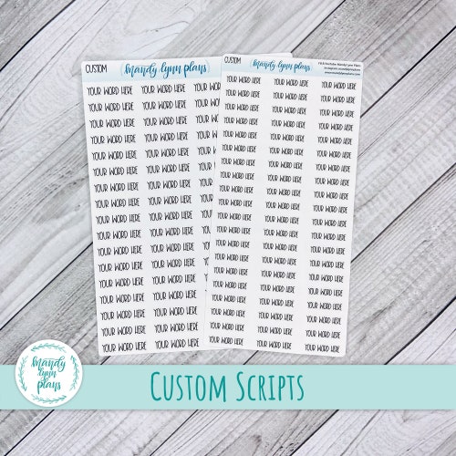 Errands Script Stickers Removable White Matte or Clear | Etsy