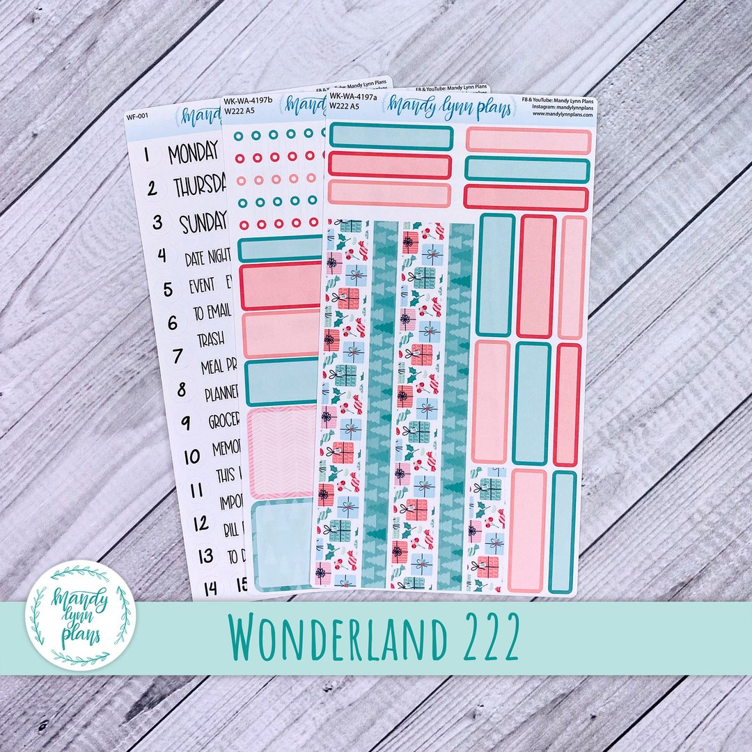 Wonderland 222 Weekly Kit for A5, B6, and A6 Planners Merry and Bright ...