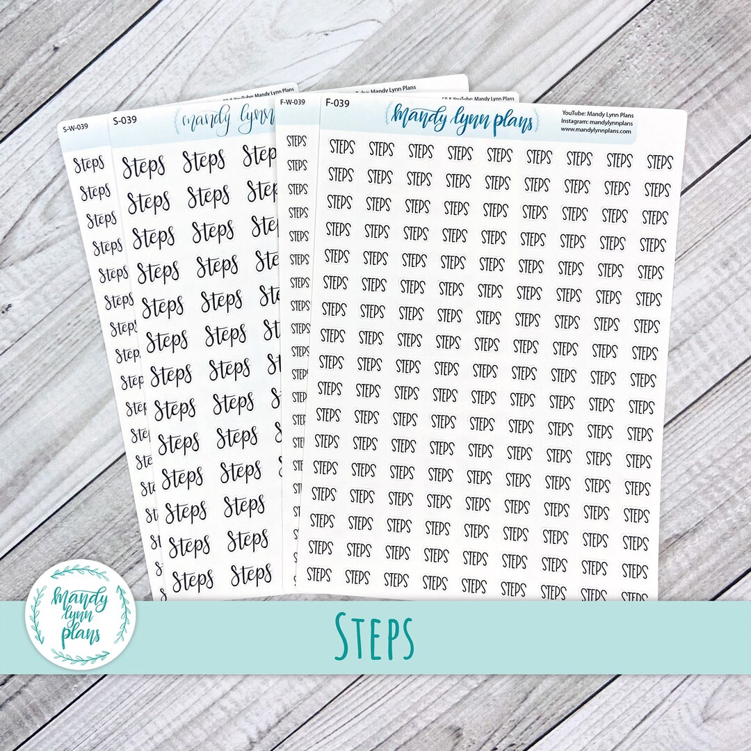 Steps Script Stickers Removable White Matte or Clear Matte - Etsy