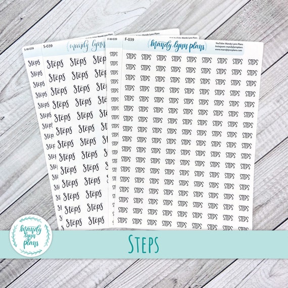 Steps Script Stickers Removable White Matte or Clear Matte - Etsy