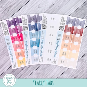 Watercolor Planner Tabs || Month Name, Number, Blank Tab || 12 Colorway ...