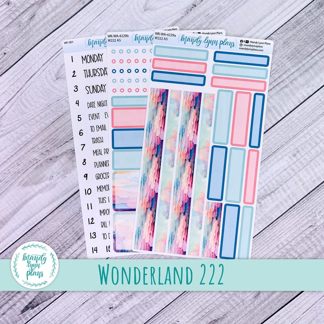 Wonderland 222 Weekly Kit for A5, B6, and A6 Planners Abstract Sky ...