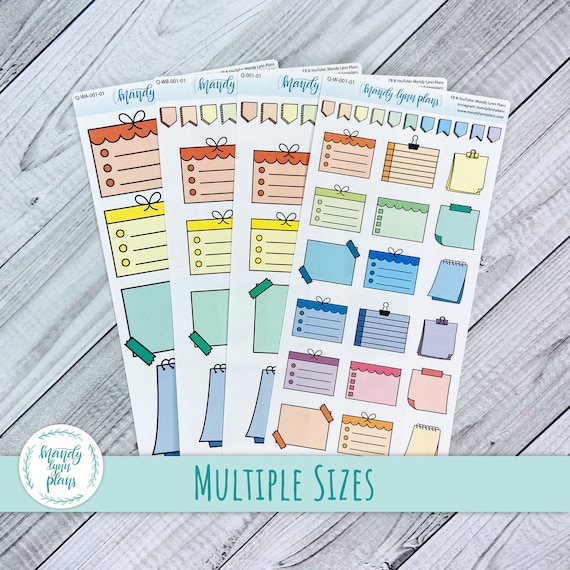 Colored Sticky Note Notebook Flag Half Box Bow Notes | Etsy