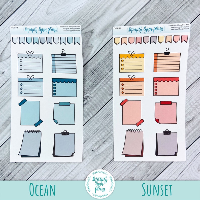 Colored Sticky Note Notebook Flag Half Box Bow Notes | Etsy