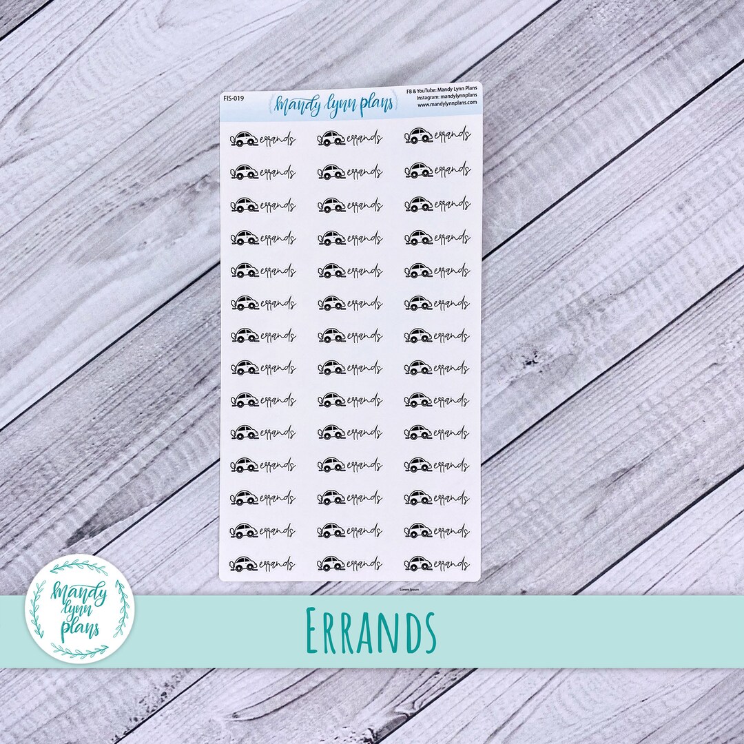 Errands Functional Icon Script Stickers || Minimalist Black and White ...