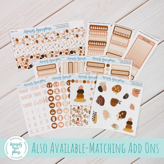 Stickers Removable Matte Stickers WK-A6-T113 Hand Lettered Abstract ...