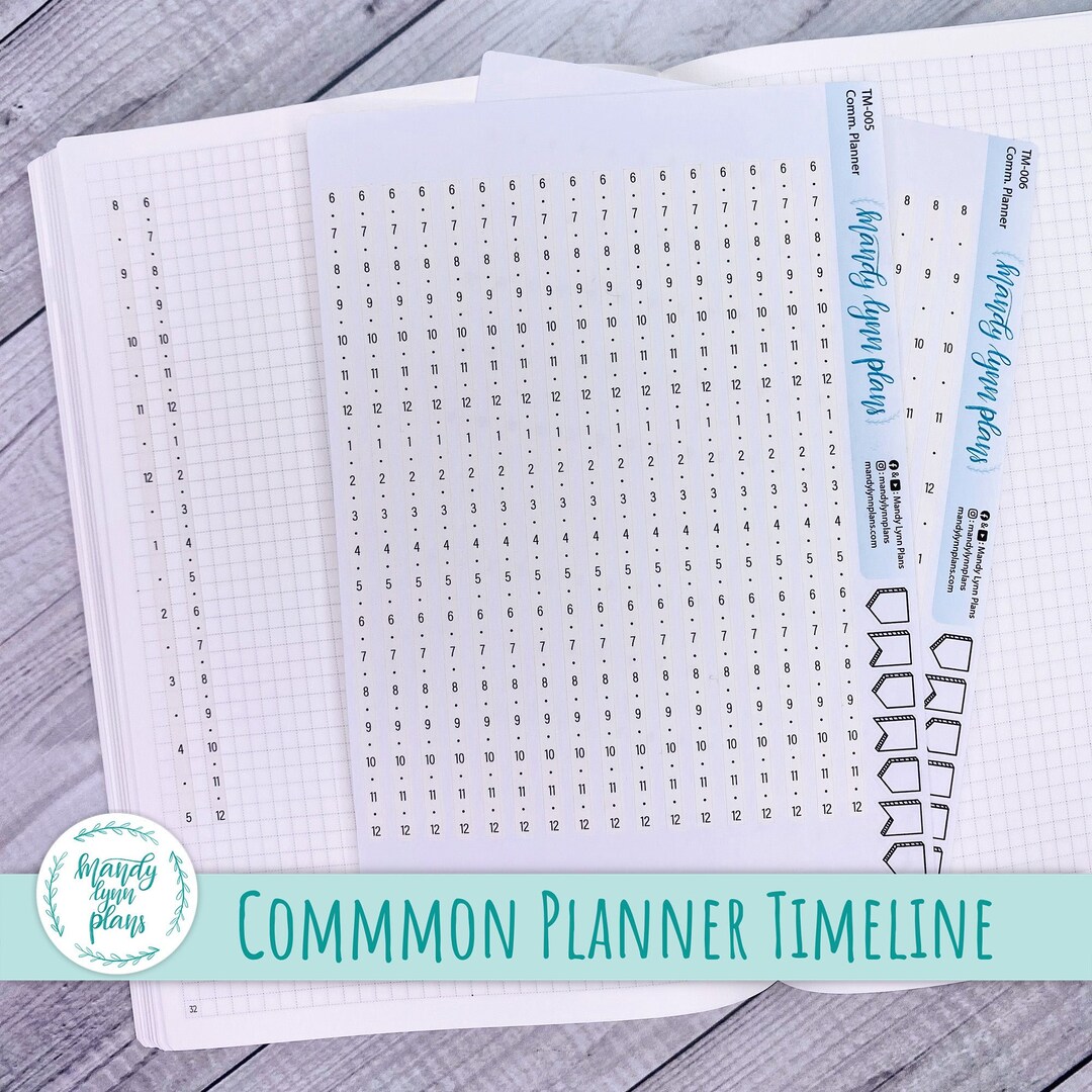 Common Planner Timeline Strips || 6am-midnight and 8am-5pm - Etsy