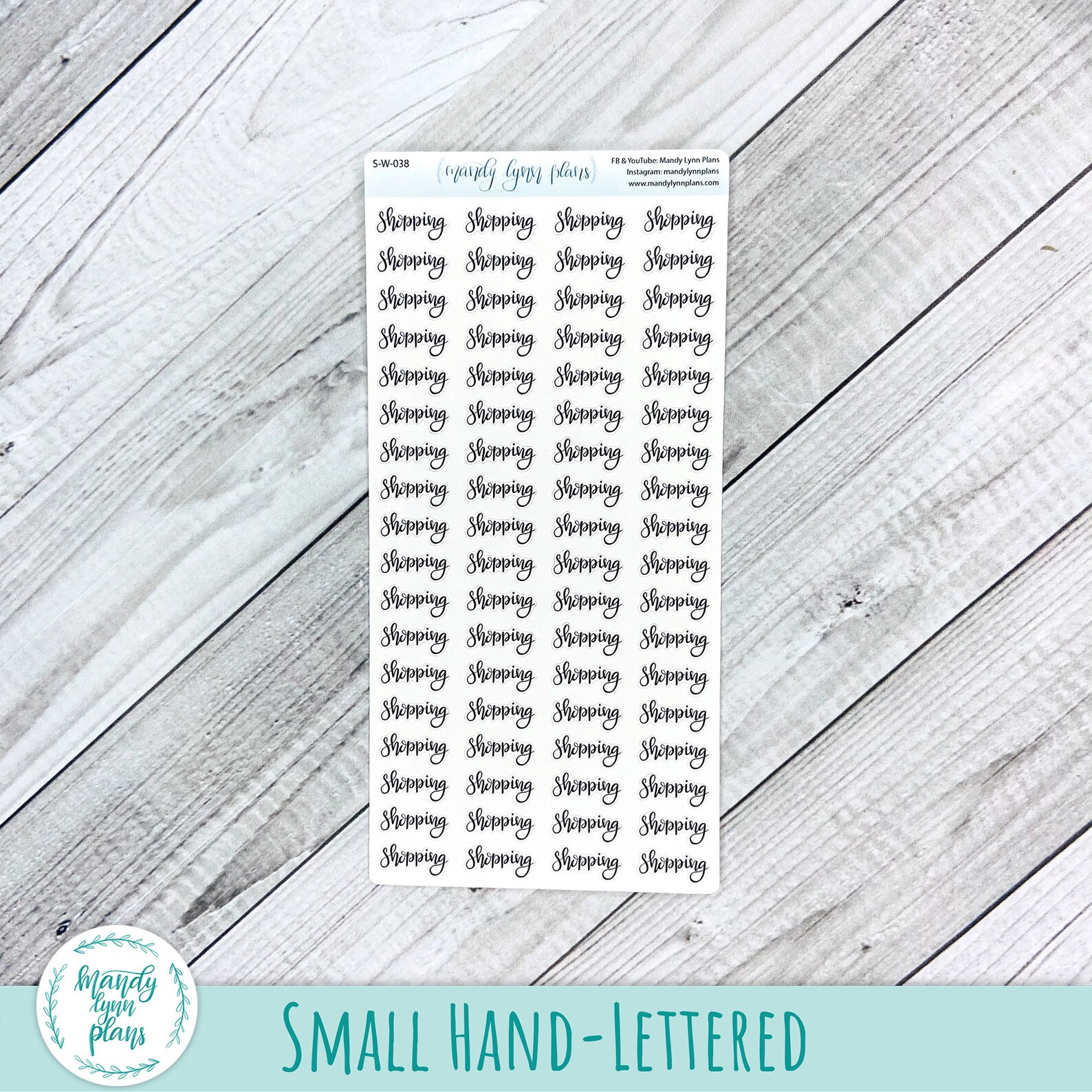 Shopping Script Stickers Removable White Matte or Clear - Etsy