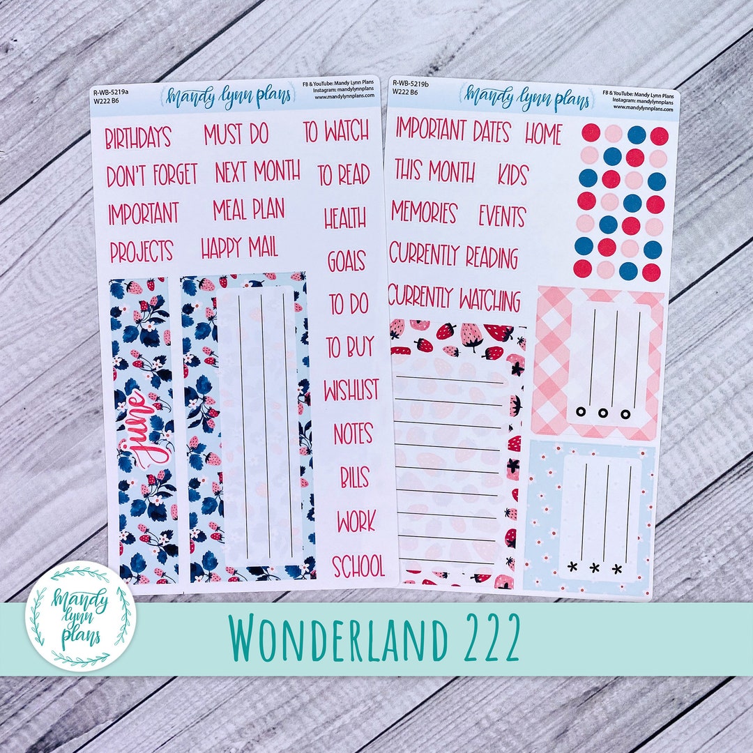 June Monthly Dashboard Notes Page Wonderland 222 A5, B6, and A6 ...