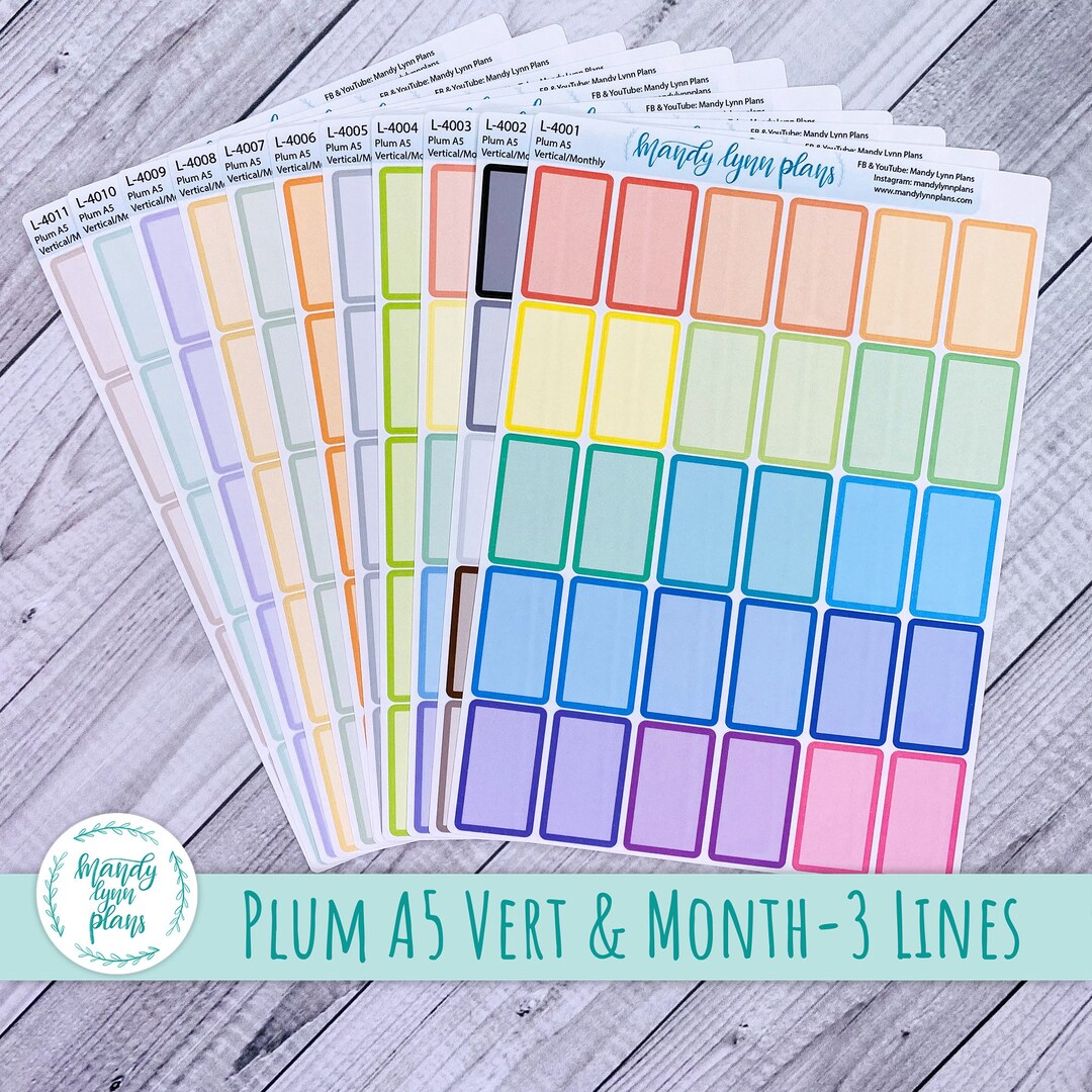 Plum Paper A5 Planner Labels: 3-line Removable Matte Stickers - Etsy