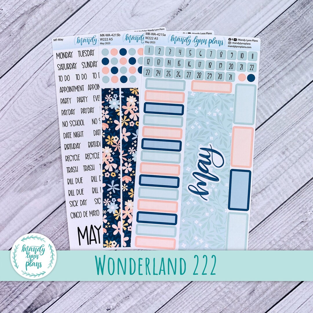 Wonderland 222 May 2023 Monthly Kit for A5, B6, and A6 Planners Wander ...