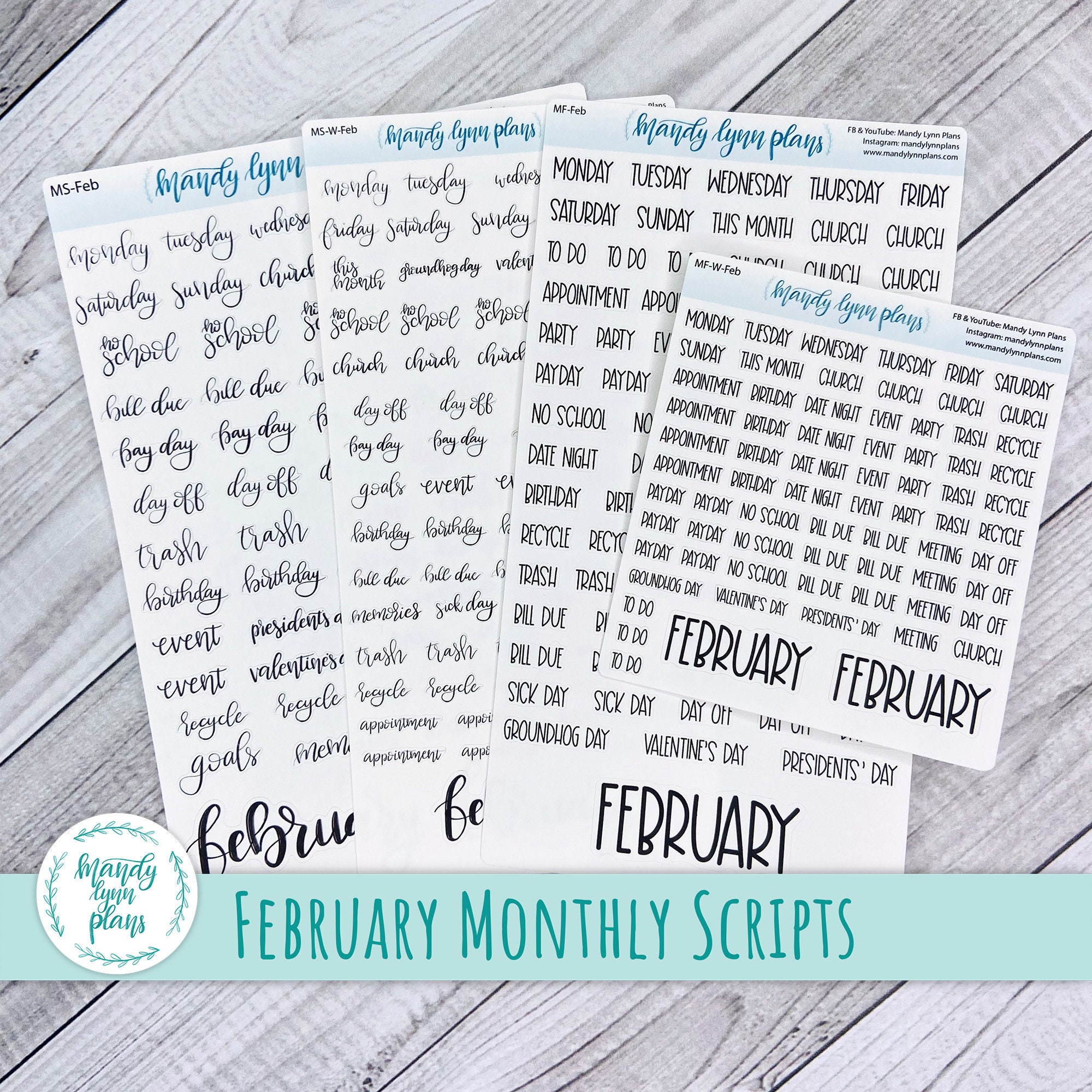 February Monthly Scripts Sheet Hobonichi Cousin Weeks and - Etsy