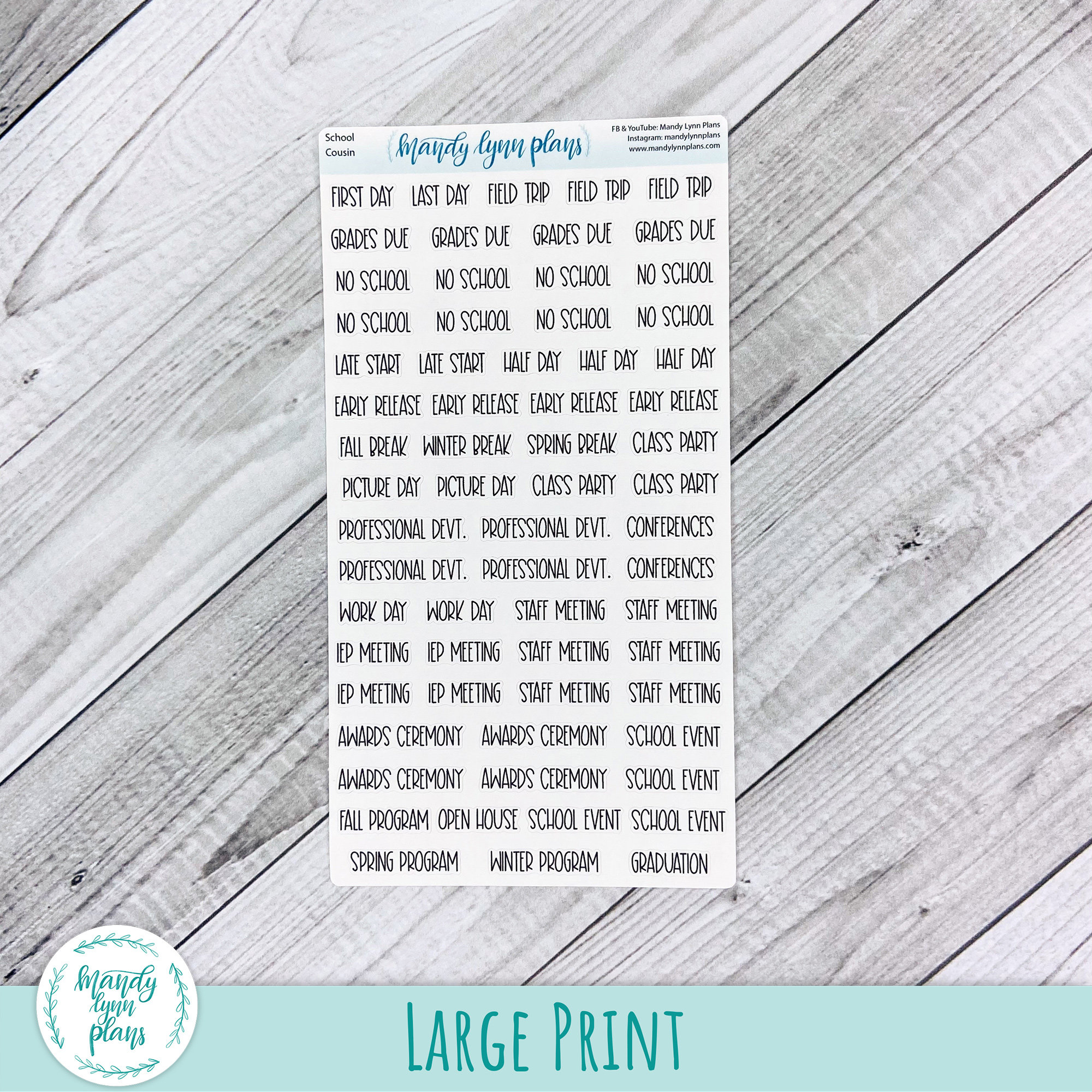 School Teacher Class Script Stickers Removable White | Etsy