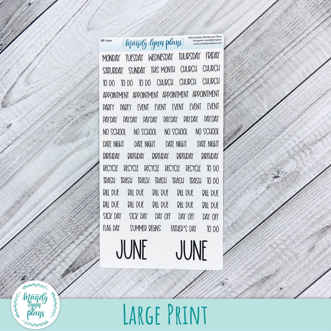 June Monthly Scripts Sheet Hobonichi Cousin Weeks and A6 | Etsy