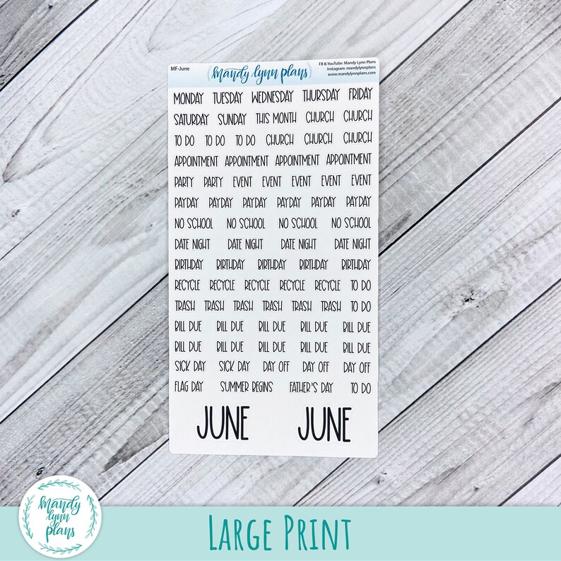 June Monthly Scripts Sheet Hobonichi Cousin Weeks and A6 | Etsy