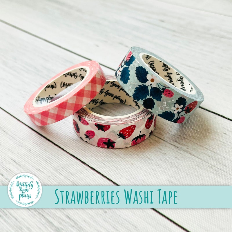 Strawberry Washi Tape - Etsy