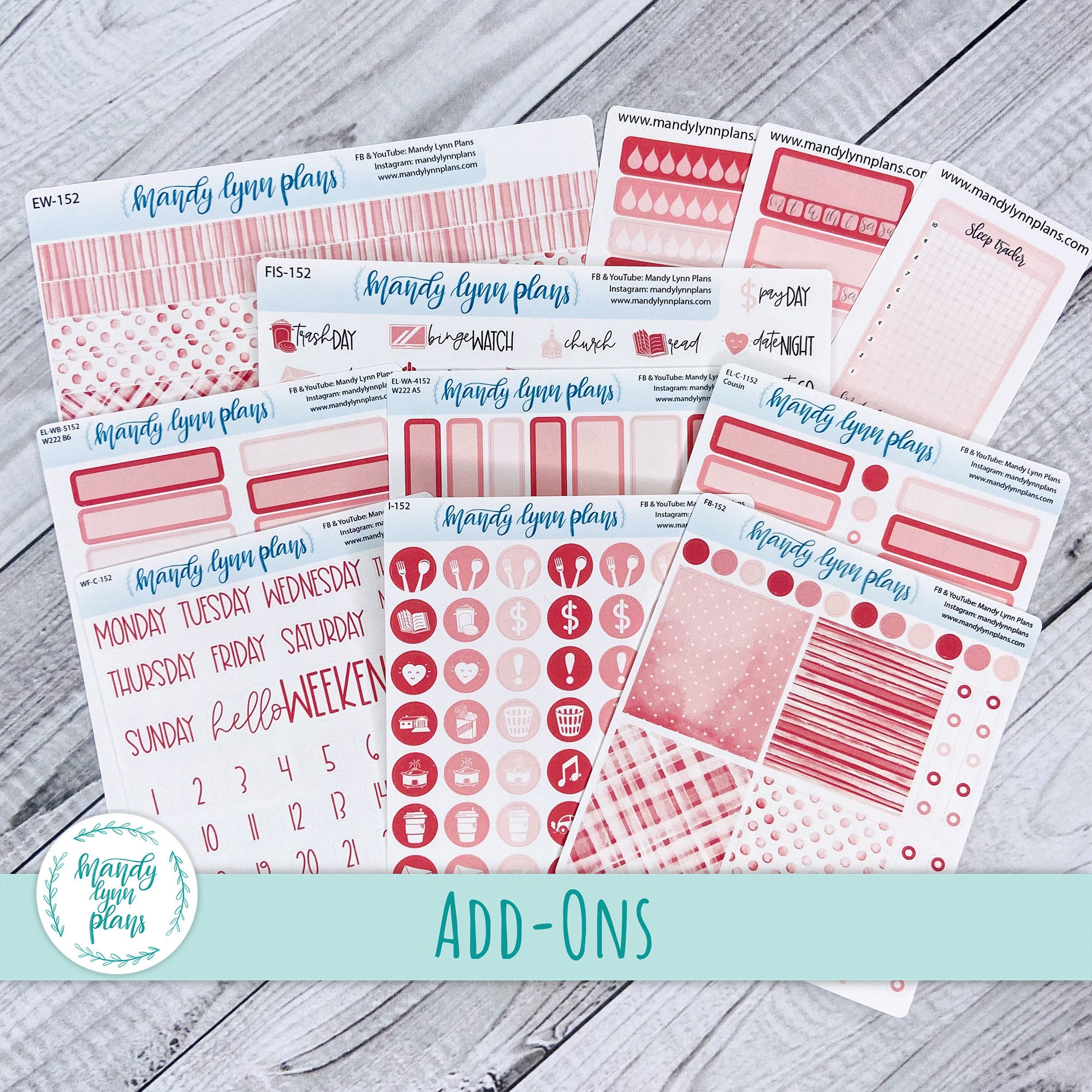 Rose Pink Add-ons Washi Full Boxes Colored Days and - Etsy