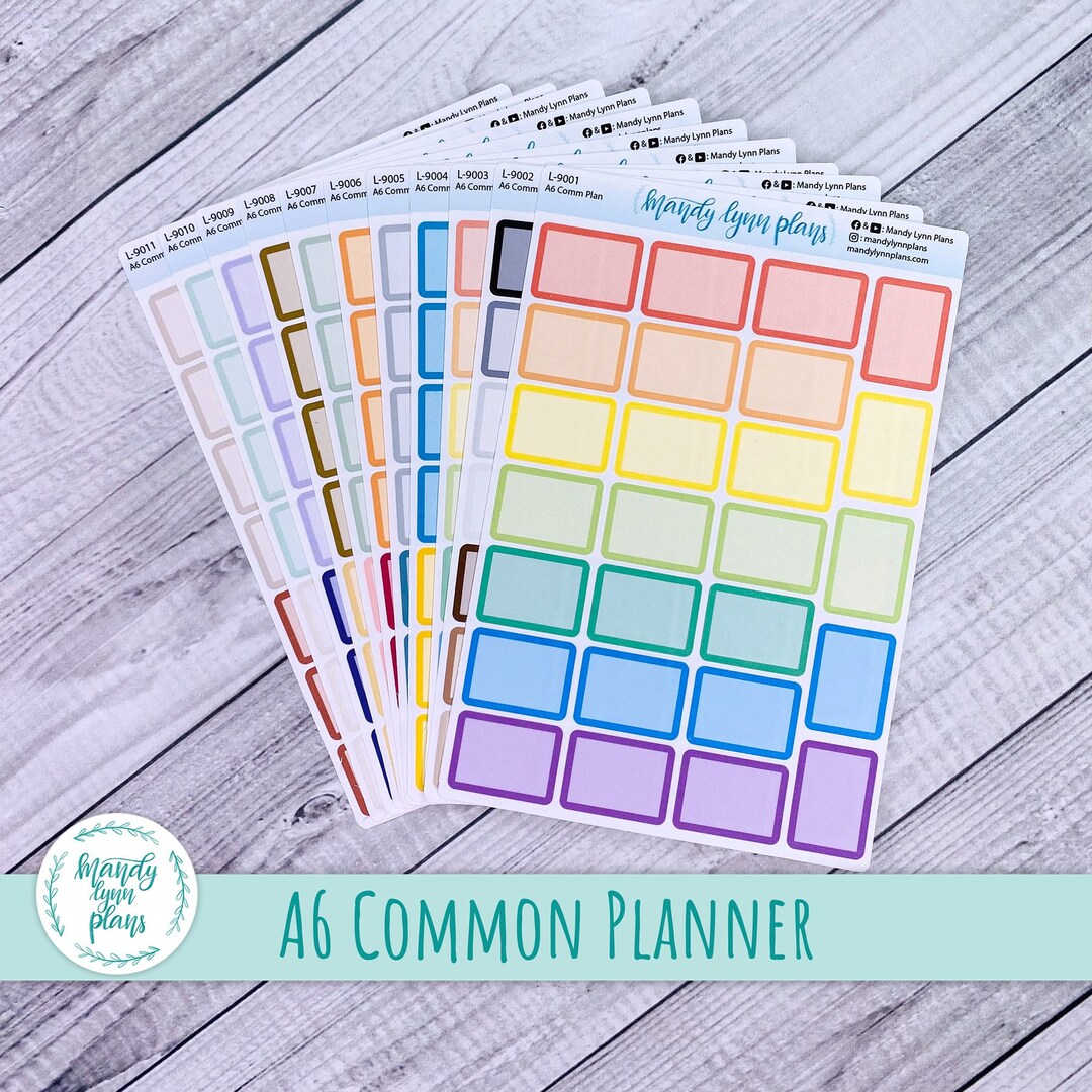 A6 Common Planner || Large Labels - Etsy