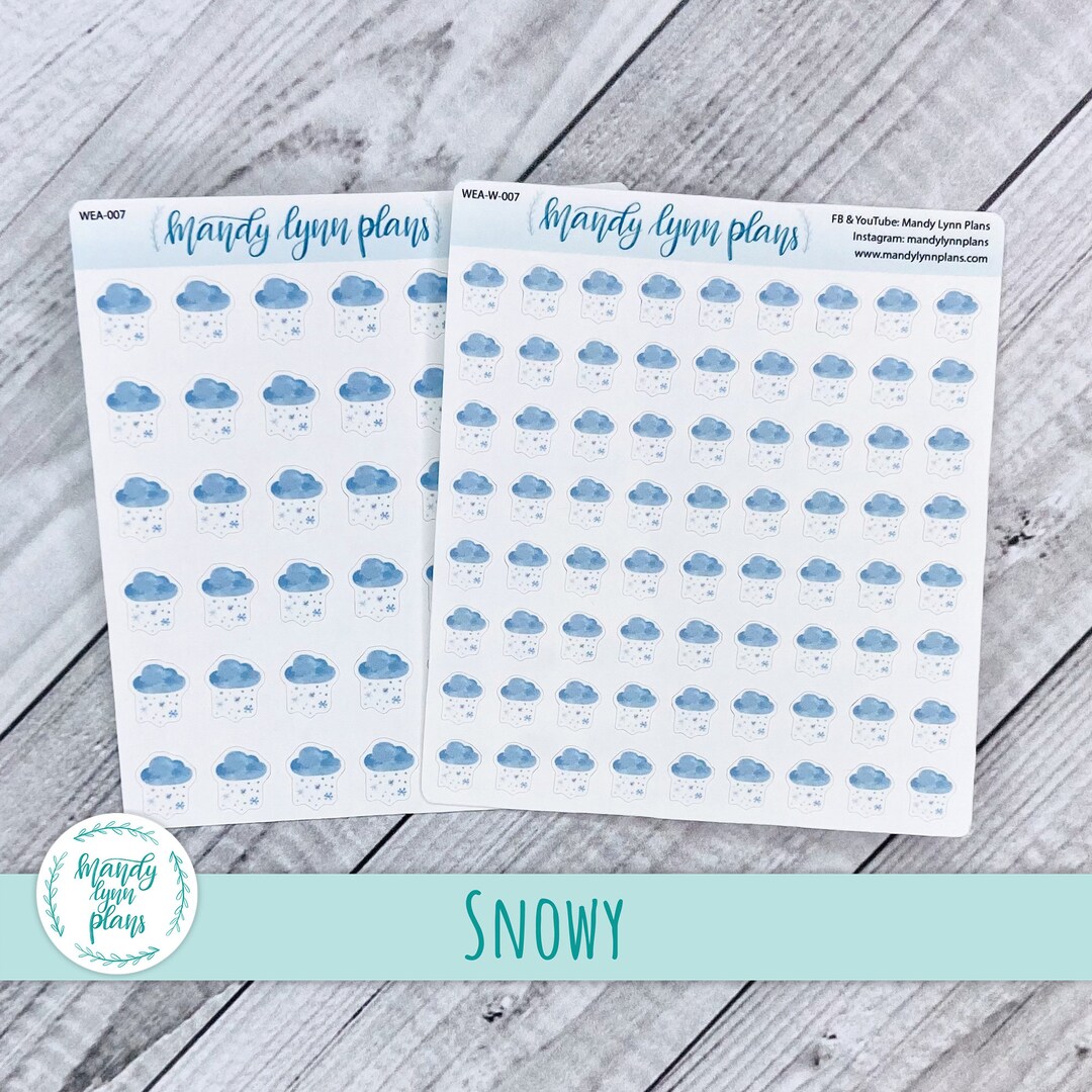 Snowing, Snowstorm, Sleet, Winter Weather Stickers || Removable White ...