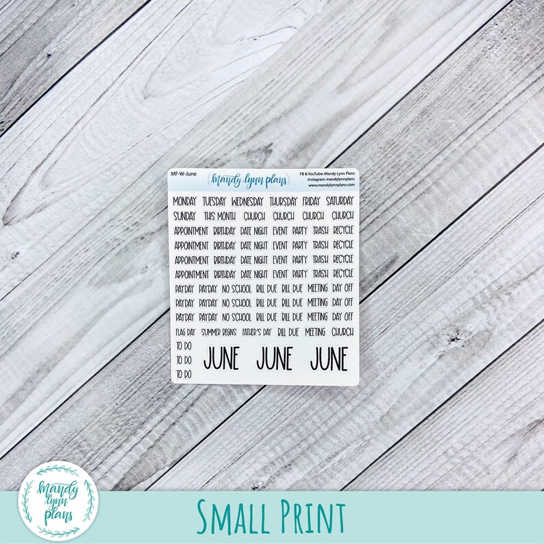 June Monthly Scripts Sheet Hobonichi Cousin Weeks and A6 | Etsy