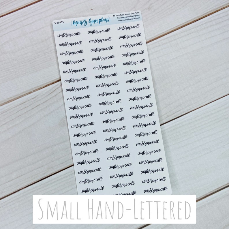 Conference Call Script Stickers Removable White Matte or | Etsy
