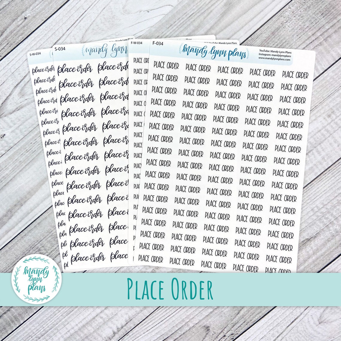 Place Order Script Stickers Removable White Matte or Clear | Etsy