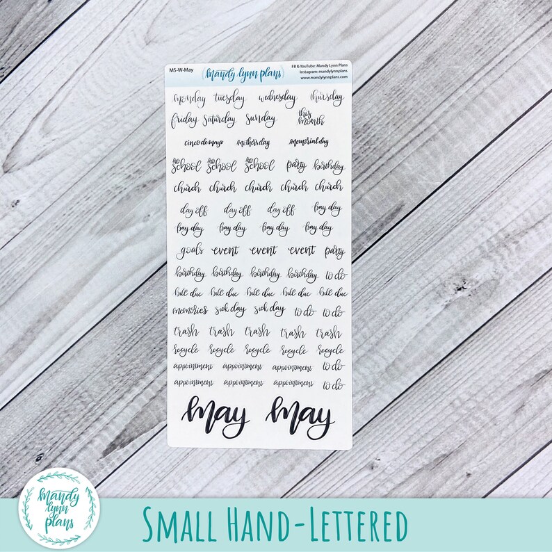 May Monthly Scripts Sheet Hobonichi Cousin Weeks and A6 - Etsy