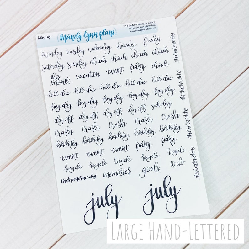 July Monthly Scripts Sheet Hobonichi Cousin Weeks and A6 | Etsy